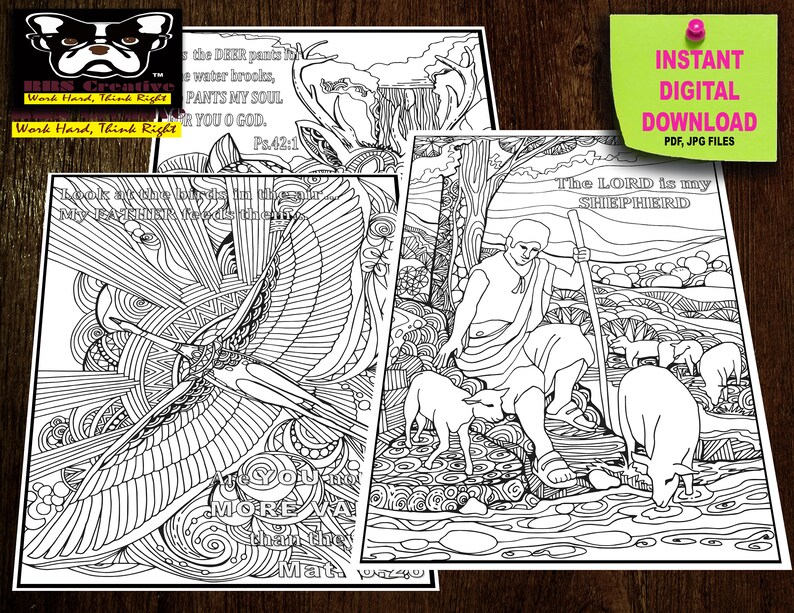 Bible Coloring Pages Psalms 23, the Lord is My Shepherd Printable 3 ...