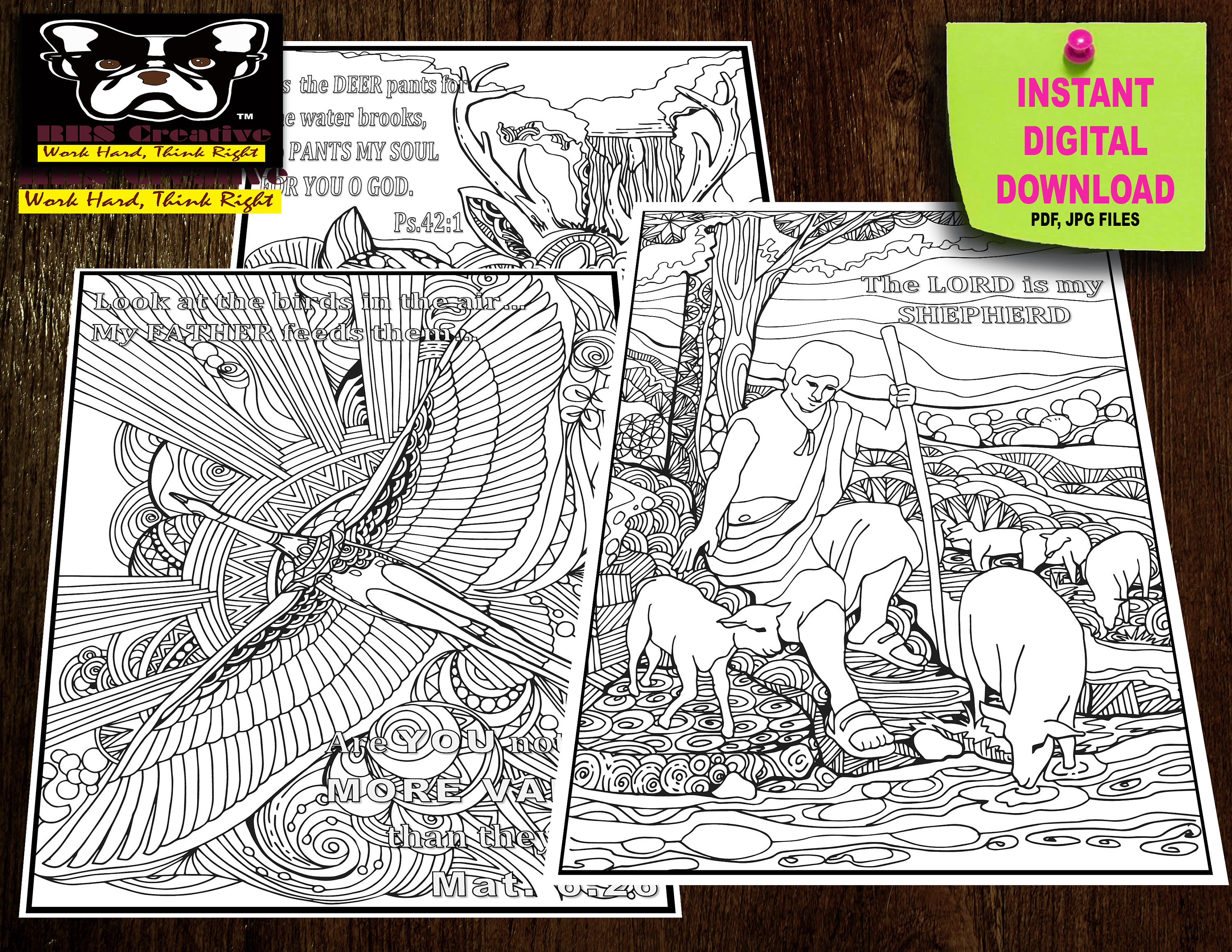 Bible Coloring Pages Psalms 23, the Lord is My Shepherd Printable 3 ...