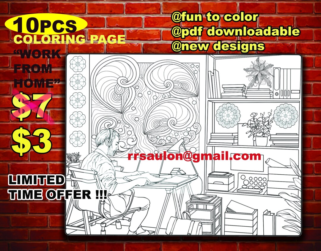 Call Center WFH Downloadable Coloring Book Pages 14 Pages - Etsy