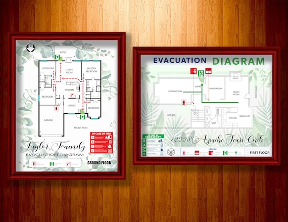 Personalized Emergency Fire Escape Route Fire Plan Diagram - Etsy