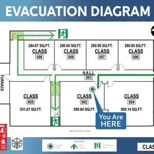 Evacuation Diagram Printable Fire Escape Plan Emergency - Etsy