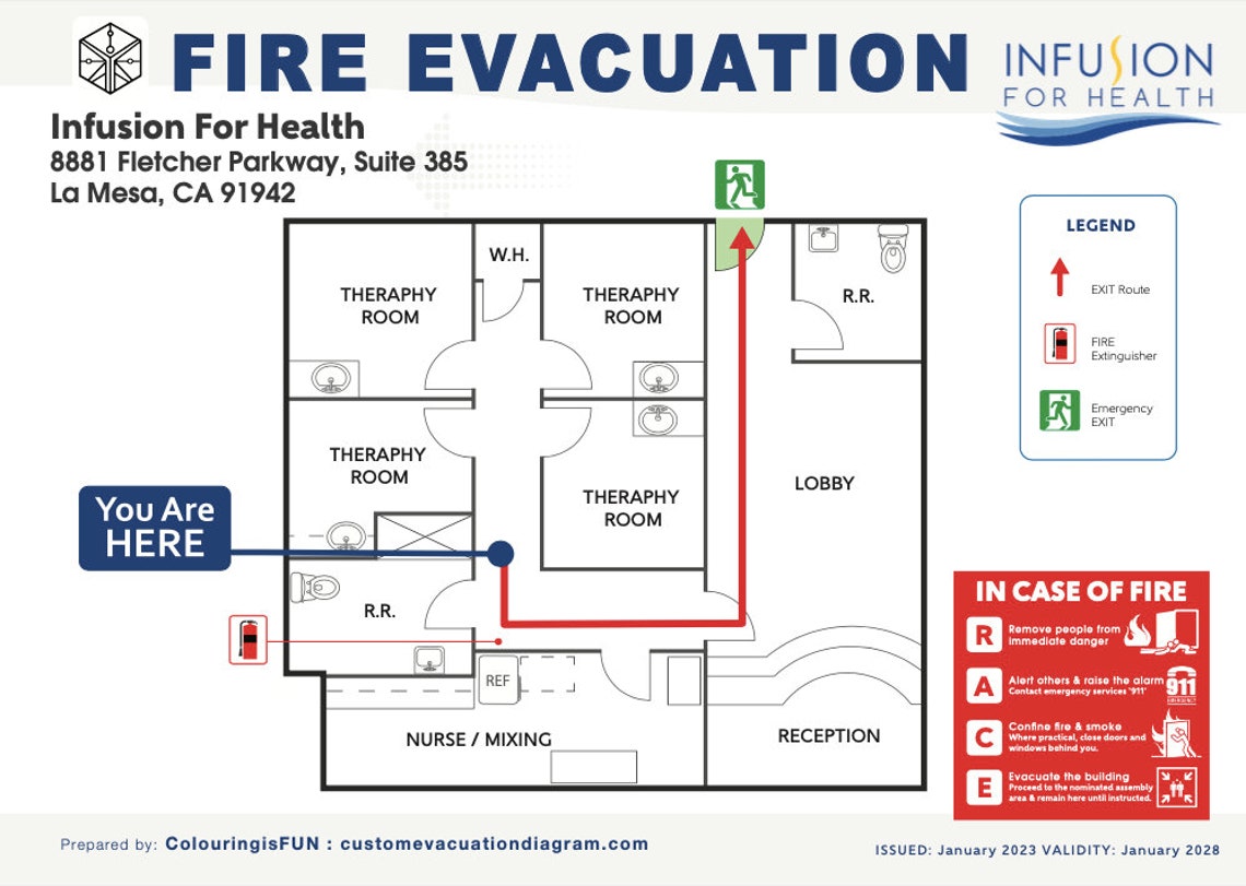 Personalized Emergency Fire Escape Route - Fire Plan - Diagram ...