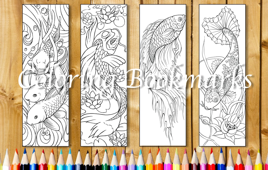 Unique Fish Koi Coloring Bookmarks High Quality and Printable for ...