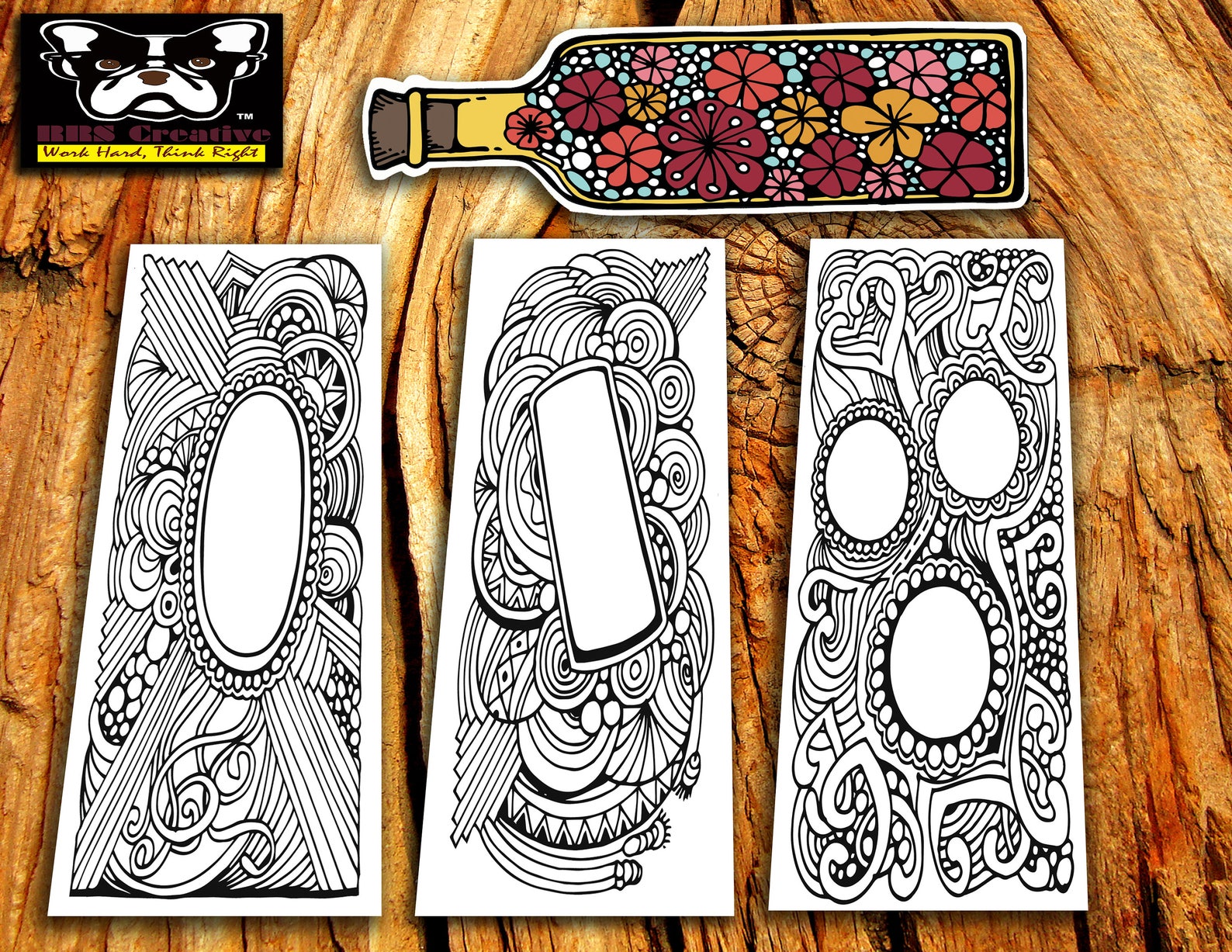 Unique Hand Drawn Black and White DIY Bookmarks With Doodles - Etsy UK