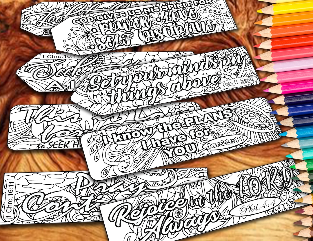 DIY Bible Journaling Coloring Bookmarks With Doodles Inspiring Verse ...