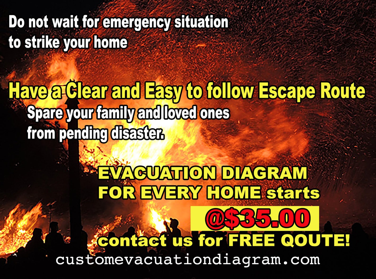 Personalized Emergency Fire Escape Route - Fire Plan - Diagram ...