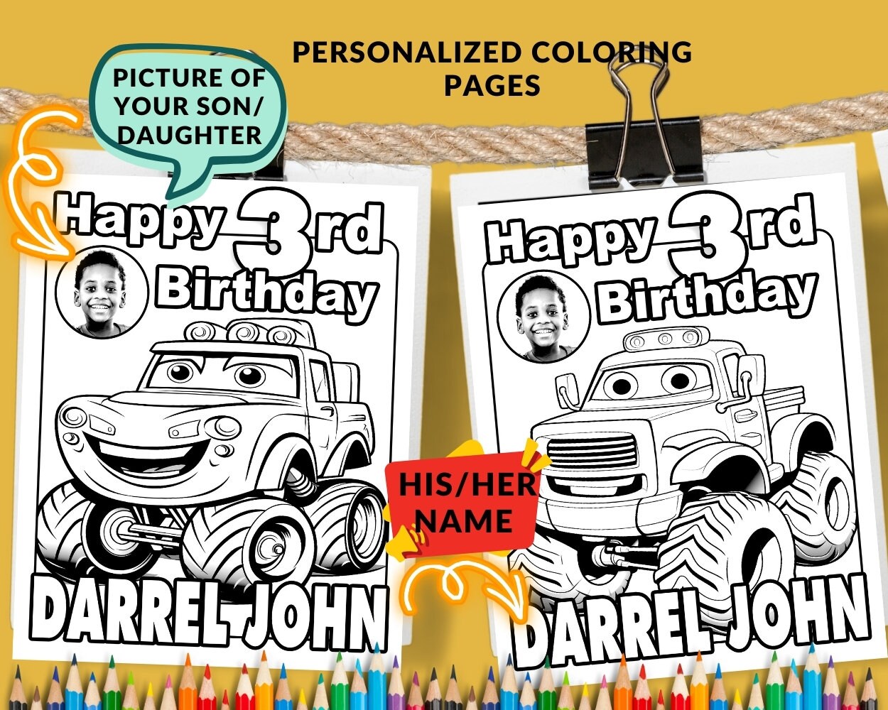 Personalized Robot Birthday Coloring Pages: 9 Page Printable (digital ...