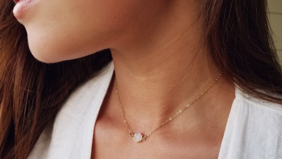 Collier Rose Quartz Gemstone Chocker - Etsy France