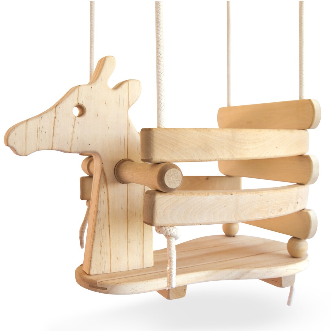 Ecotribe Wooden Giraffe Toddler Swing. Baby Bucket Swing Outdoor or ...