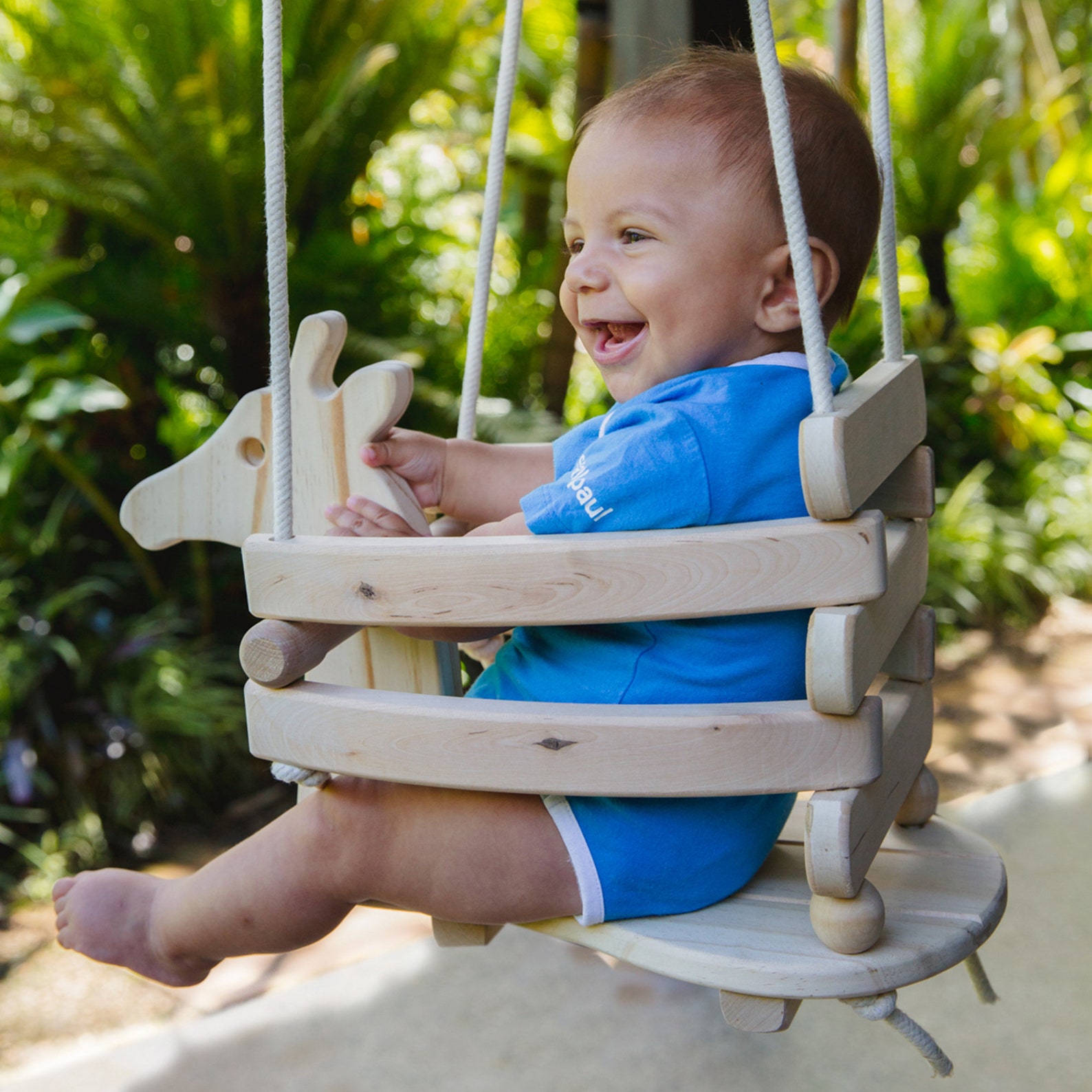Ecotribe Wooden Giraffe Toddler Swing. Baby Bucket Swing Outdoor or ...