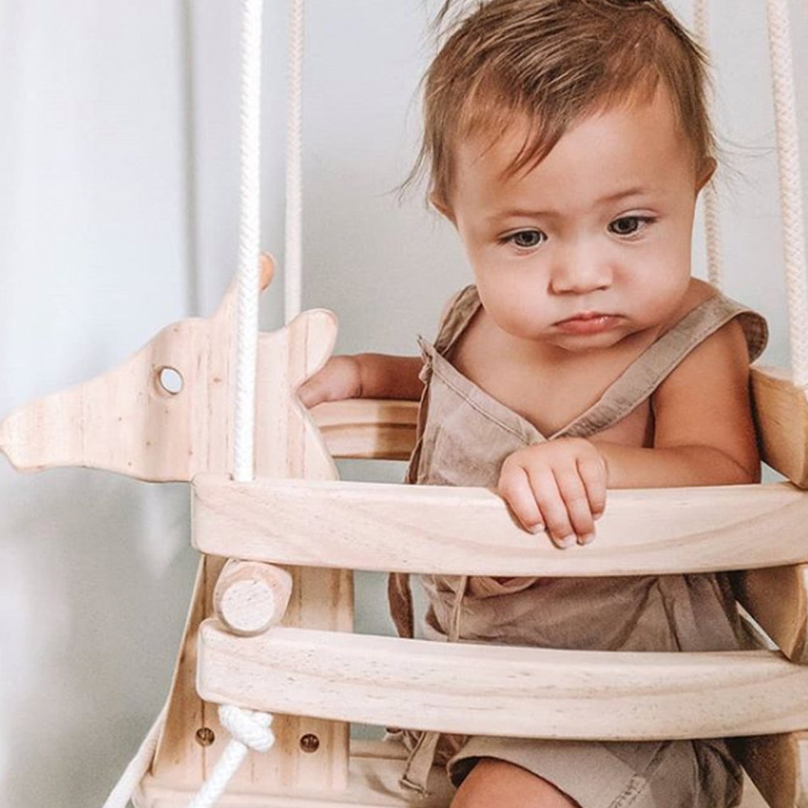 Ecotribe Wooden Giraffe Toddler Swing. Baby Bucket Swing Outdoor or ...