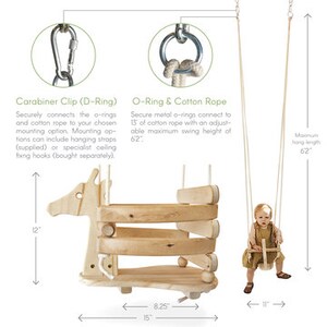 Ecotribe Wooden Giraffe Toddler Swing. Baby Bucket Swing Outdoor or ...