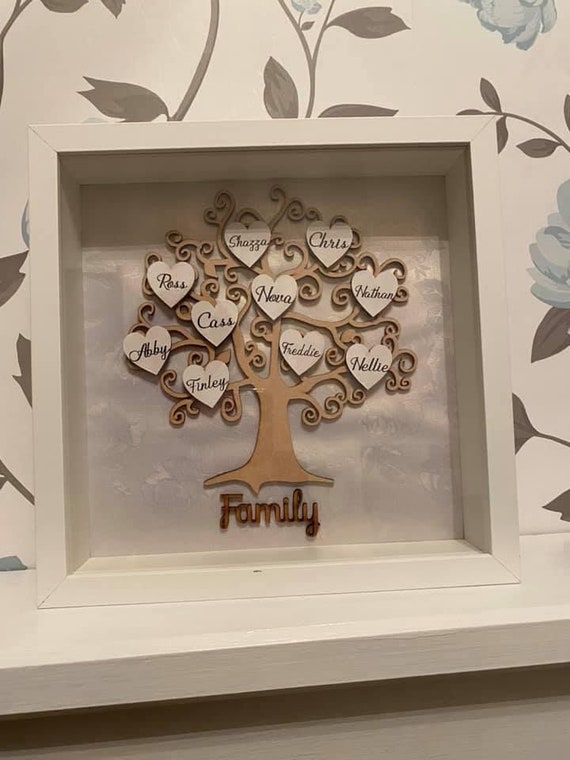 Personalised Family Tree Box Frames | Etsy