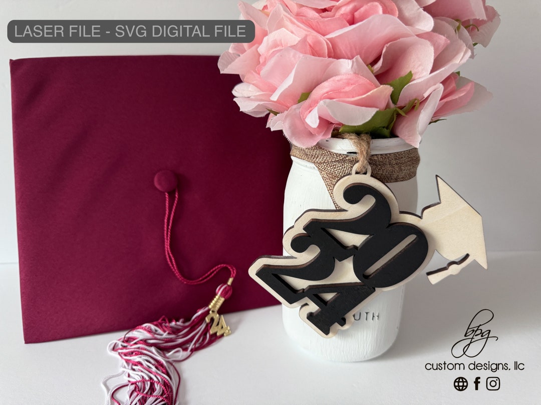 Digital 2024 Senior Graduation Grad Ornament Gift Tag Keepsake SVG ...