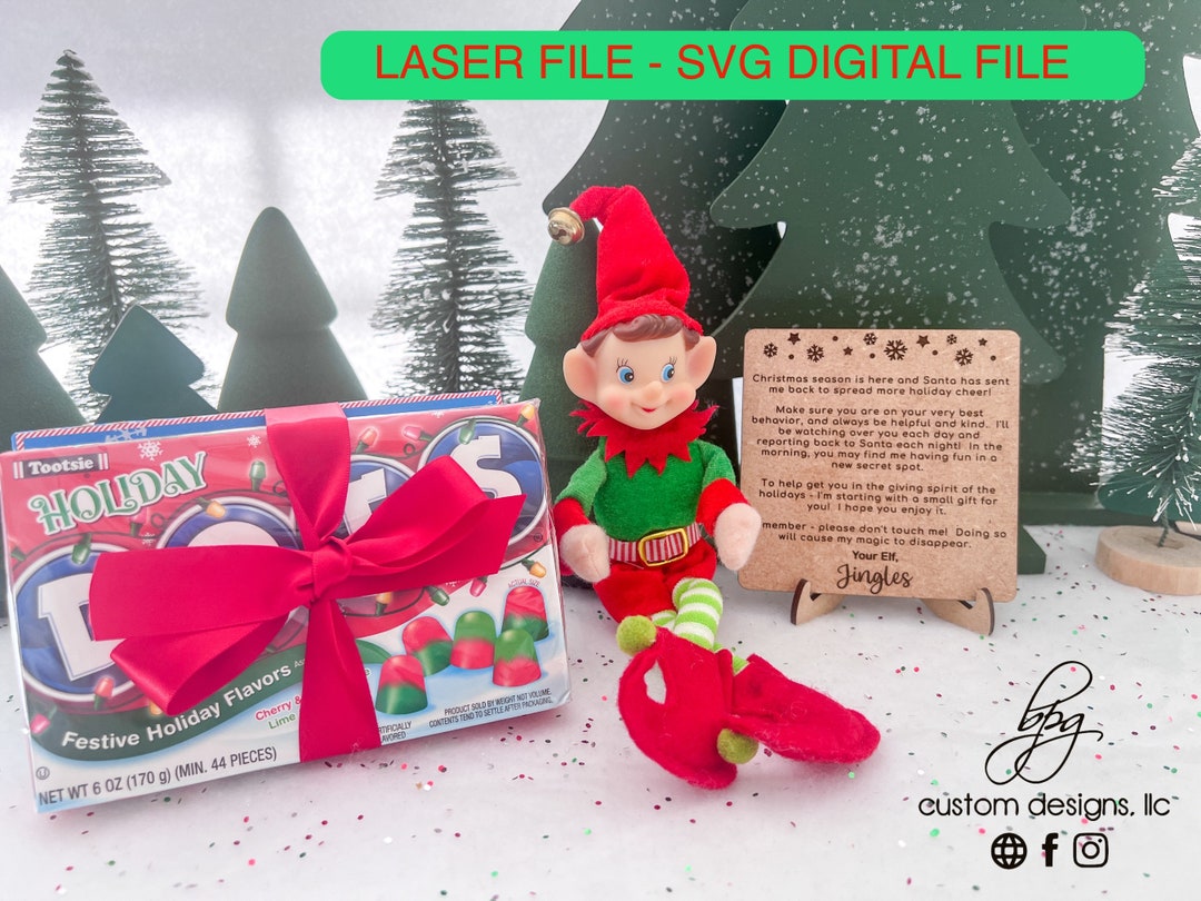 DIGITAL Elf Shelf Prop Back Welcome Behavior Gift Card Easel Christmas ...