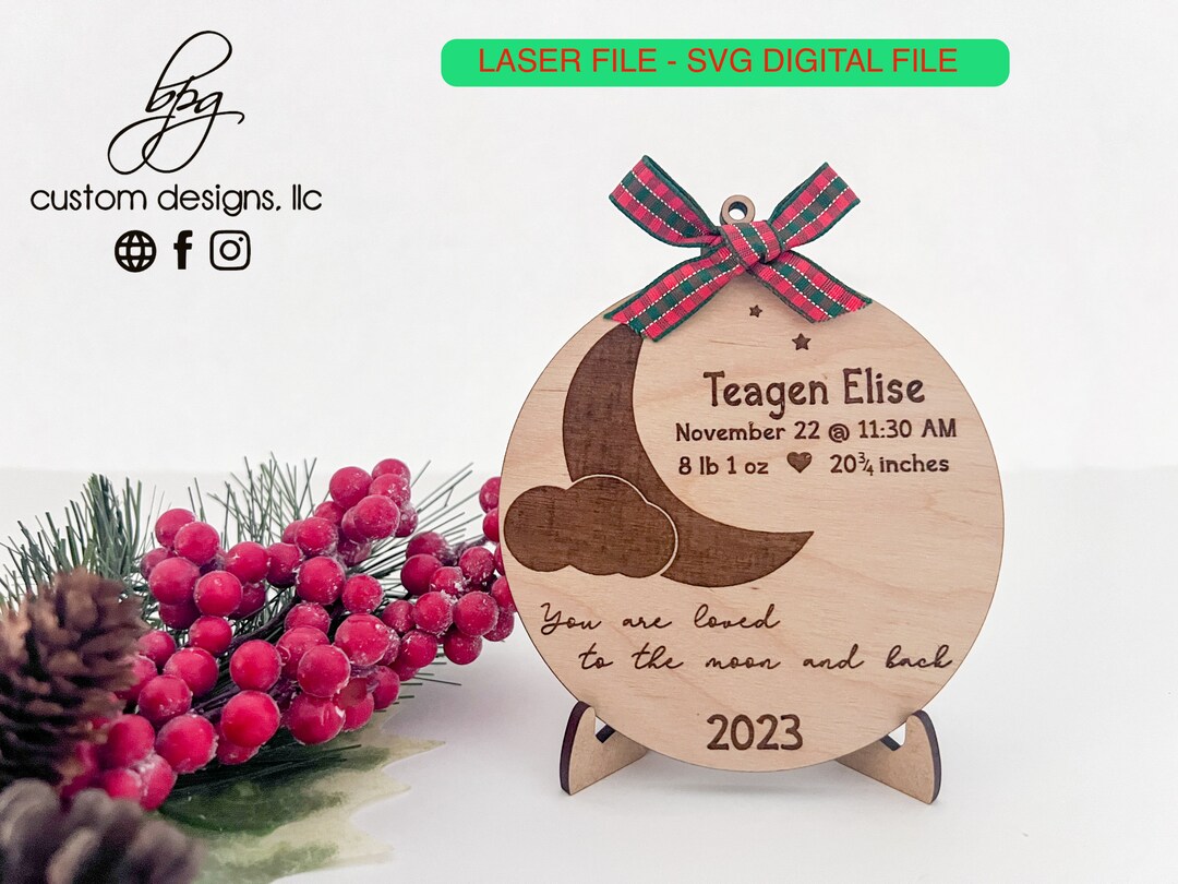 Digital Love Moon Back Star Stat Birth Baby Expecting Pregnancy Due ...