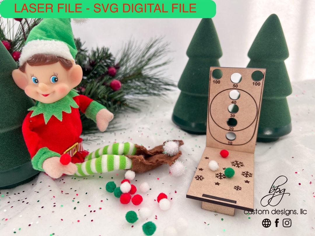 DIGITAL Elf Prop Skeeball Game Christmas Xmas Holiday SVG Laser Cut ...