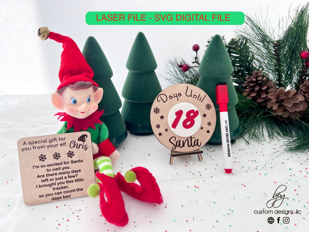 DIGITAL Elf Bundle Santa Days Countdown Board Whiteboard Christmas Xmas ...