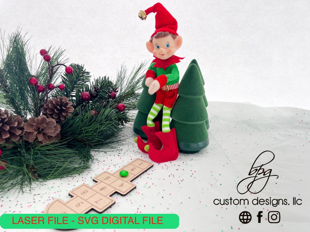 DIGITAL Elf Prop Hopscotch Game Keepsake Christmas Xmas Holiday SVG ...