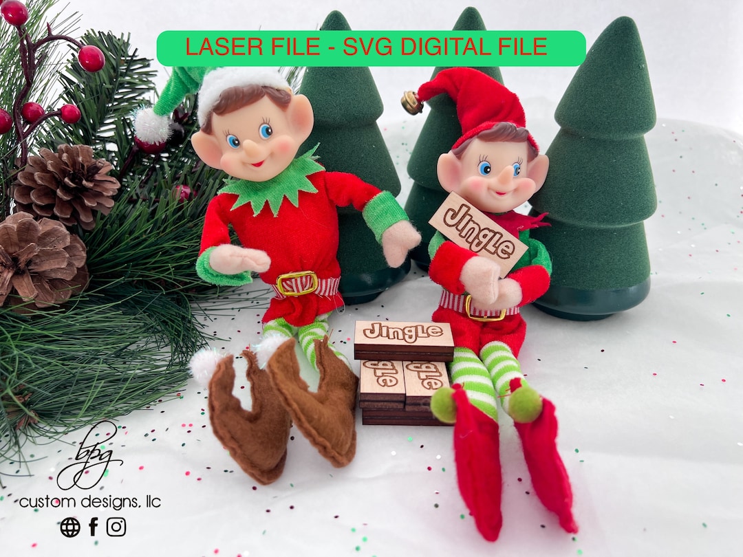 DIGITAL Elf Prop Jingle Game Keepsake Christmas Xmas Holiday SVG Laser ...