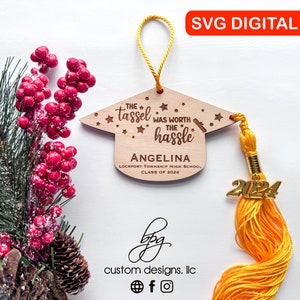 DIGITAL Tassel Worth Hassle Holder Ornament Graduation Grad Masters ...