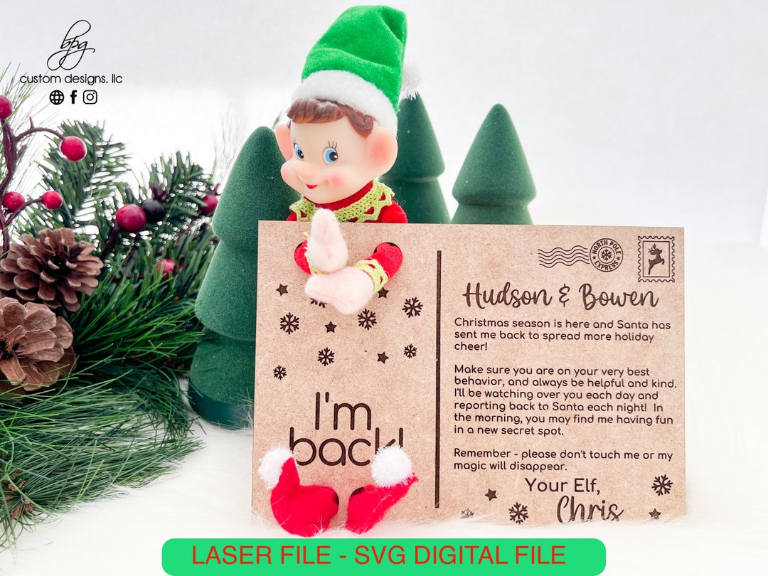 DIGITAL Hello Elf Shelf Prop Back Return Welcome Behavior Report Letter ...