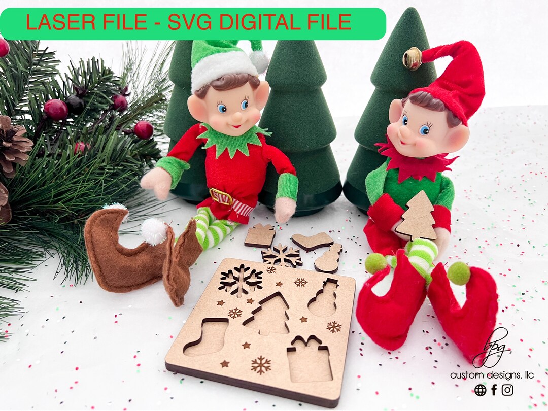 DIGITAL Elf Prop Puzzle Game Christmas Xmas Holiday SVG Laser Cut File ...