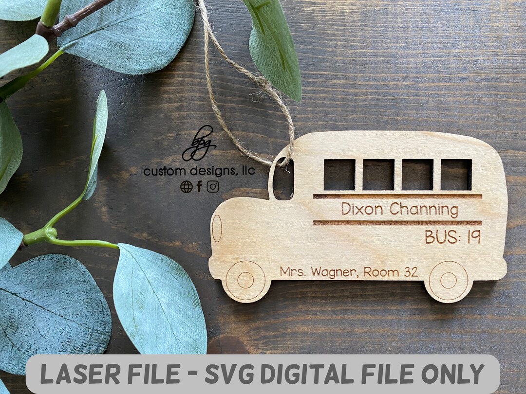 DIGITAL DOWNLOAD - Bus Rider Bag Tag Backpack School Teacher ...