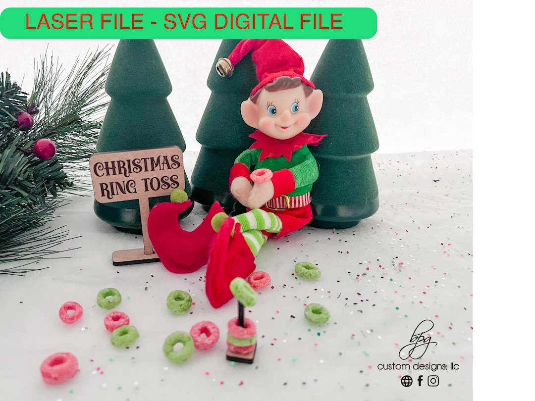 DIGITAL Elf Prop Ring Toss Game Keepsake Christmas Xmas Holiday SVG ...