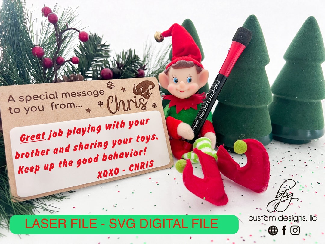 DIGITAL Elf Prop Santa Message Board Whiteboard Christmas Xmas Holiday ...
