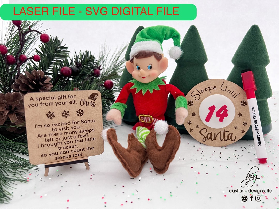DIGITAL Elf Prop Kit Bundle Santa Sleeps Countdown Board Whiteboard ...