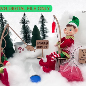 DIGITAL Elf Prop Kit Bundle Ice Fishing Swedish Fish Gold Gift Present ...