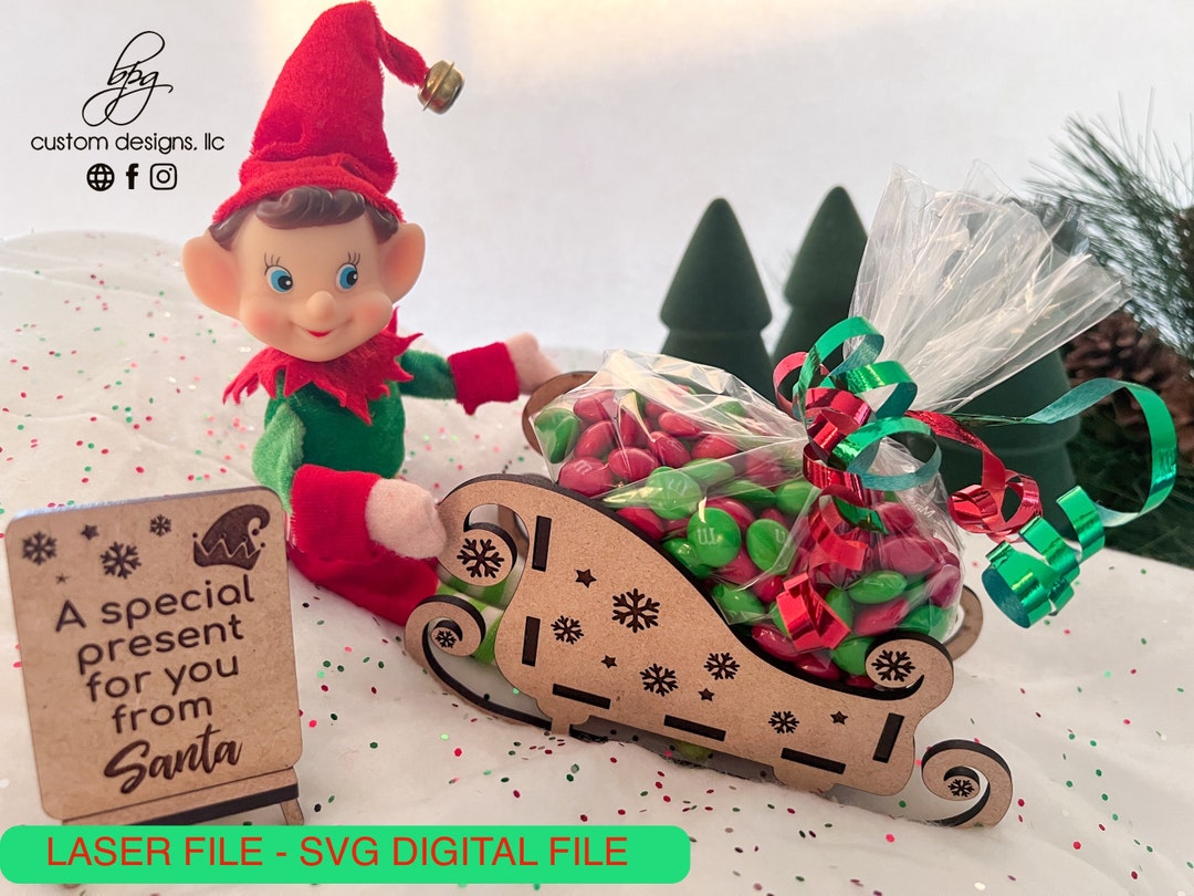 DIGITAL Elf Prop Kit Bundle Sleigh Sled Sign Special Present Gift ...