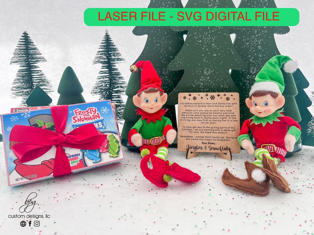 DIGITAL Elf Shelf Prop Back Welcome Behavior Gift Card Easel Christmas ...
