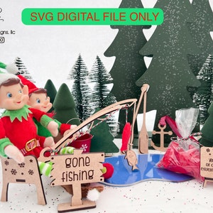 DIGITAL Elf Prop Kit Bundle Gone Fishing Swedish Fish Gold Gift Present ...