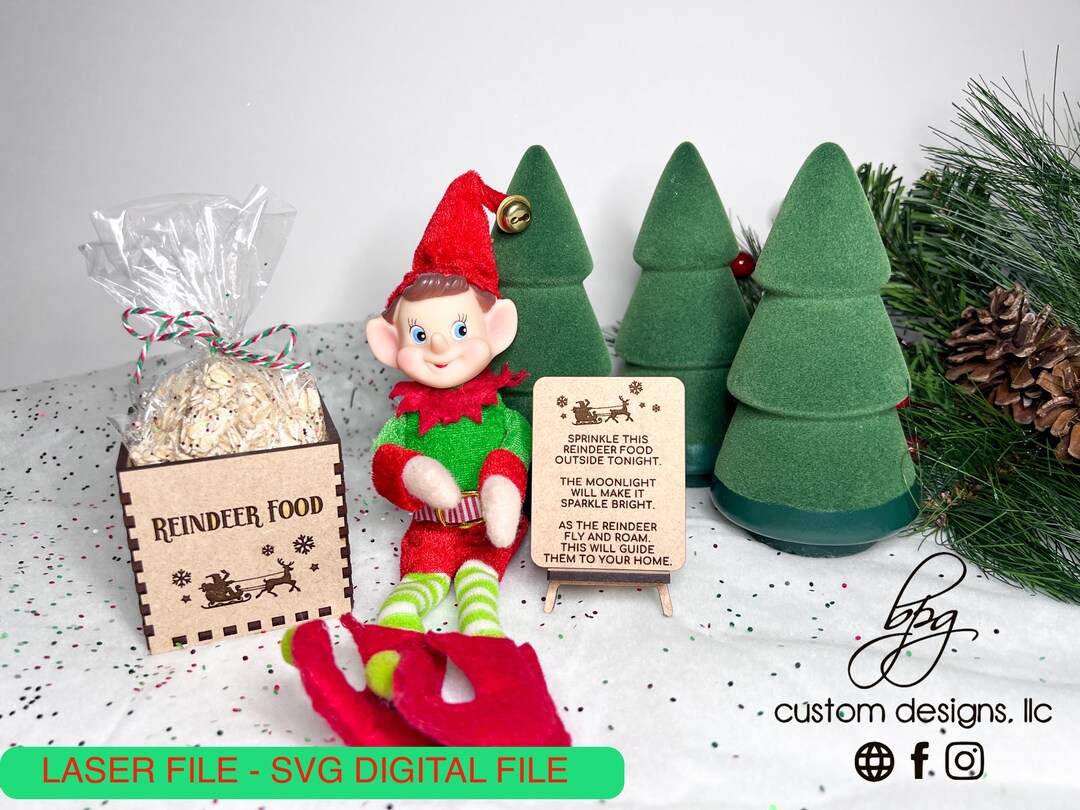 DIGITAL Elf Prop Bundle Kit Reindeer Food Box Sign Easel Santa ...