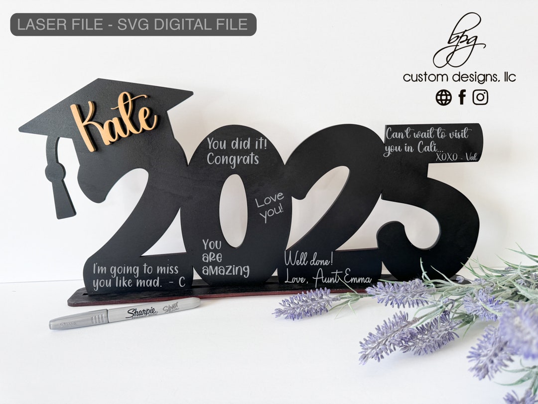 DIGITAL 2025 Graduation Sign Senior College High School Photo Custom ...