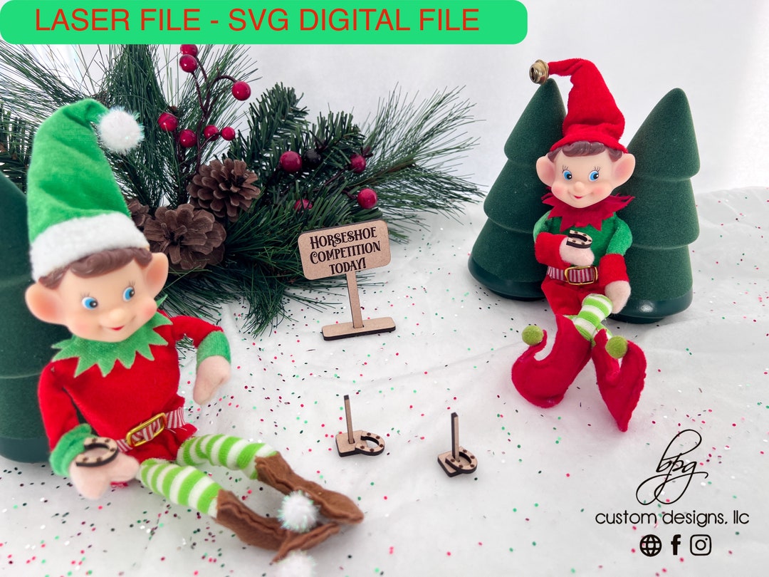 DIGITAL Elf Prop Horseshoe Competition Game Sign Christmas Xmas Holiday ...