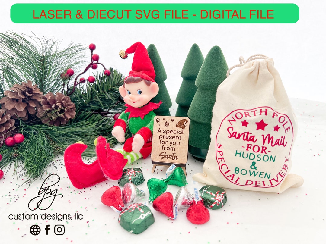 DIGITAL Elf Prop Santa Mail Special Delivery Gift Sign Easel Christmas ...