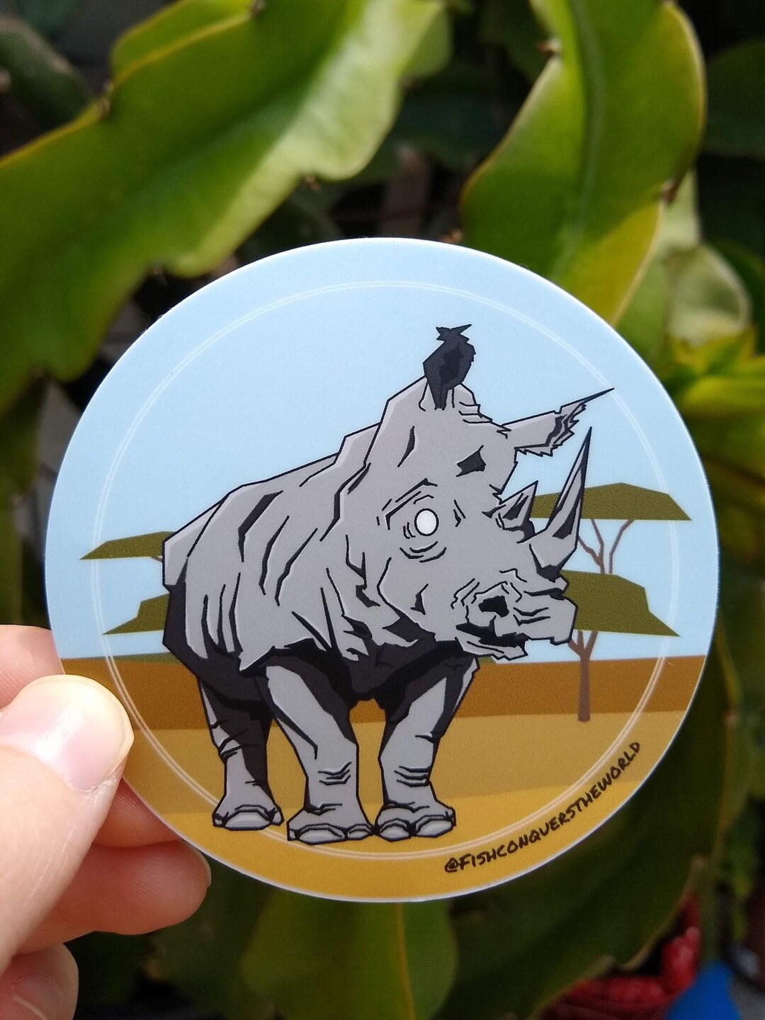 White Rhinoceros Sticker! - Etsy