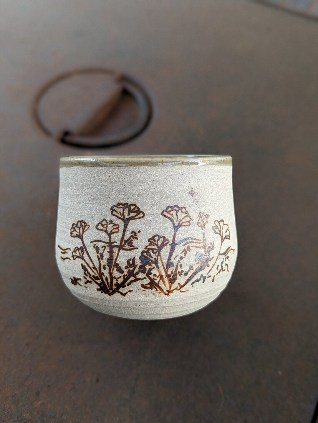 Illustrated Stoneware Cup: California Poppies - Etsy