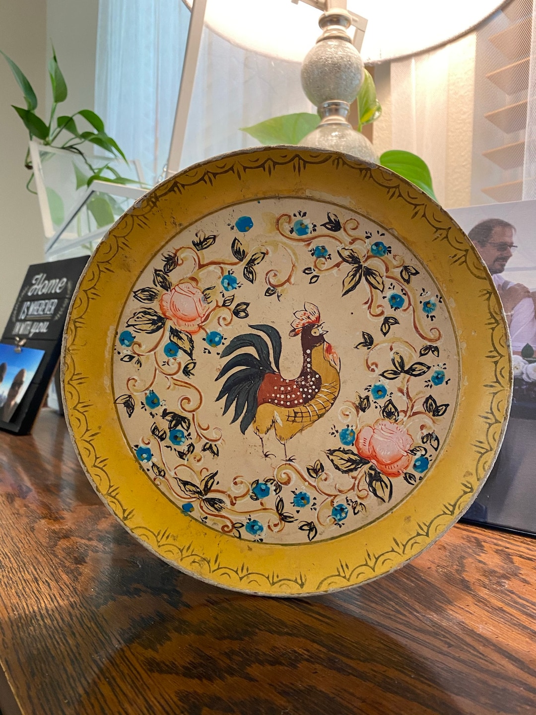 Paper Mache Yellow Rooster Plates-set of 3 Hand Painted by Isco - Etsy