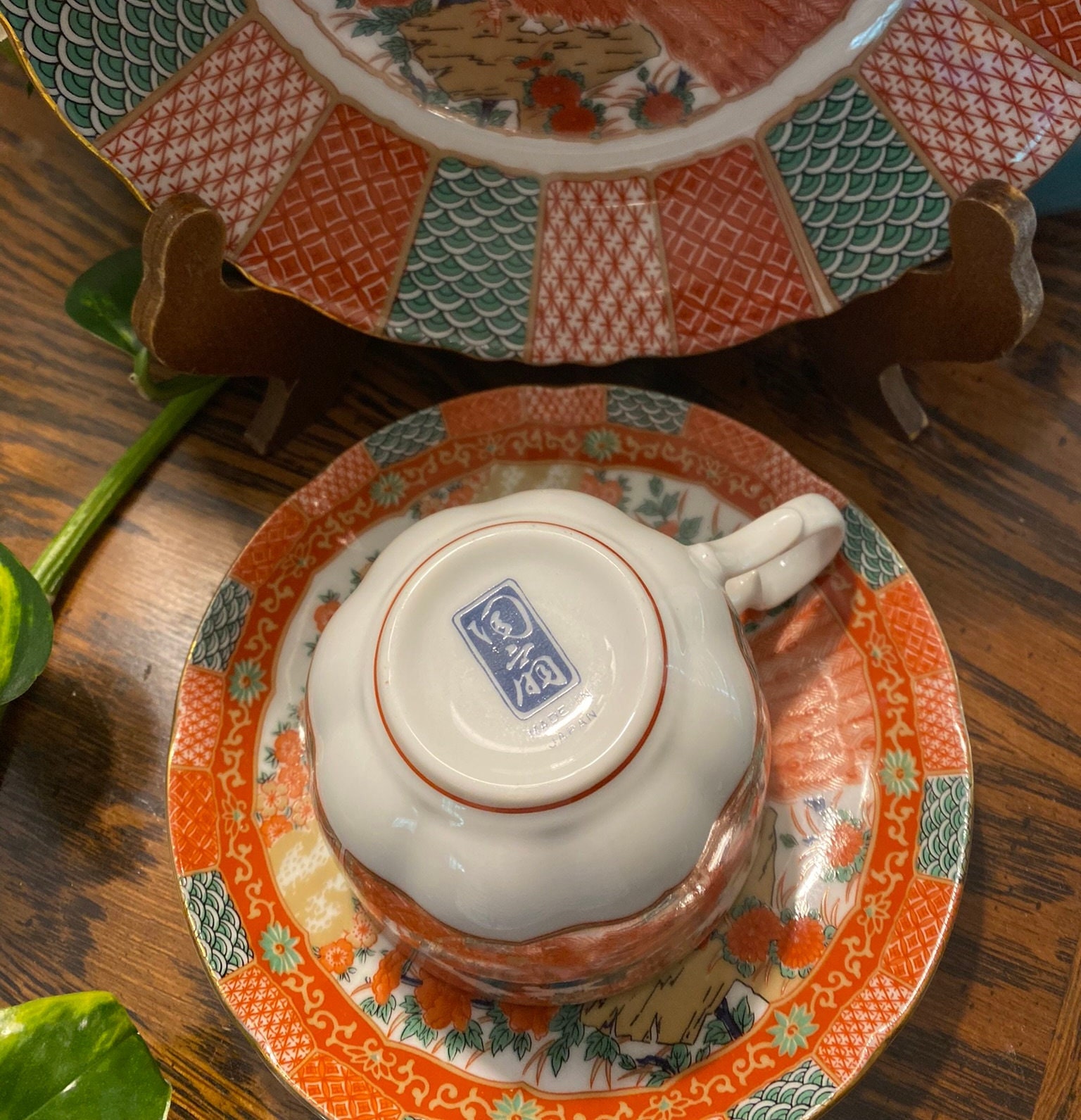 Beautiful Reproduction Arita Imari Red Peacock Teacup With Saucer - Etsy