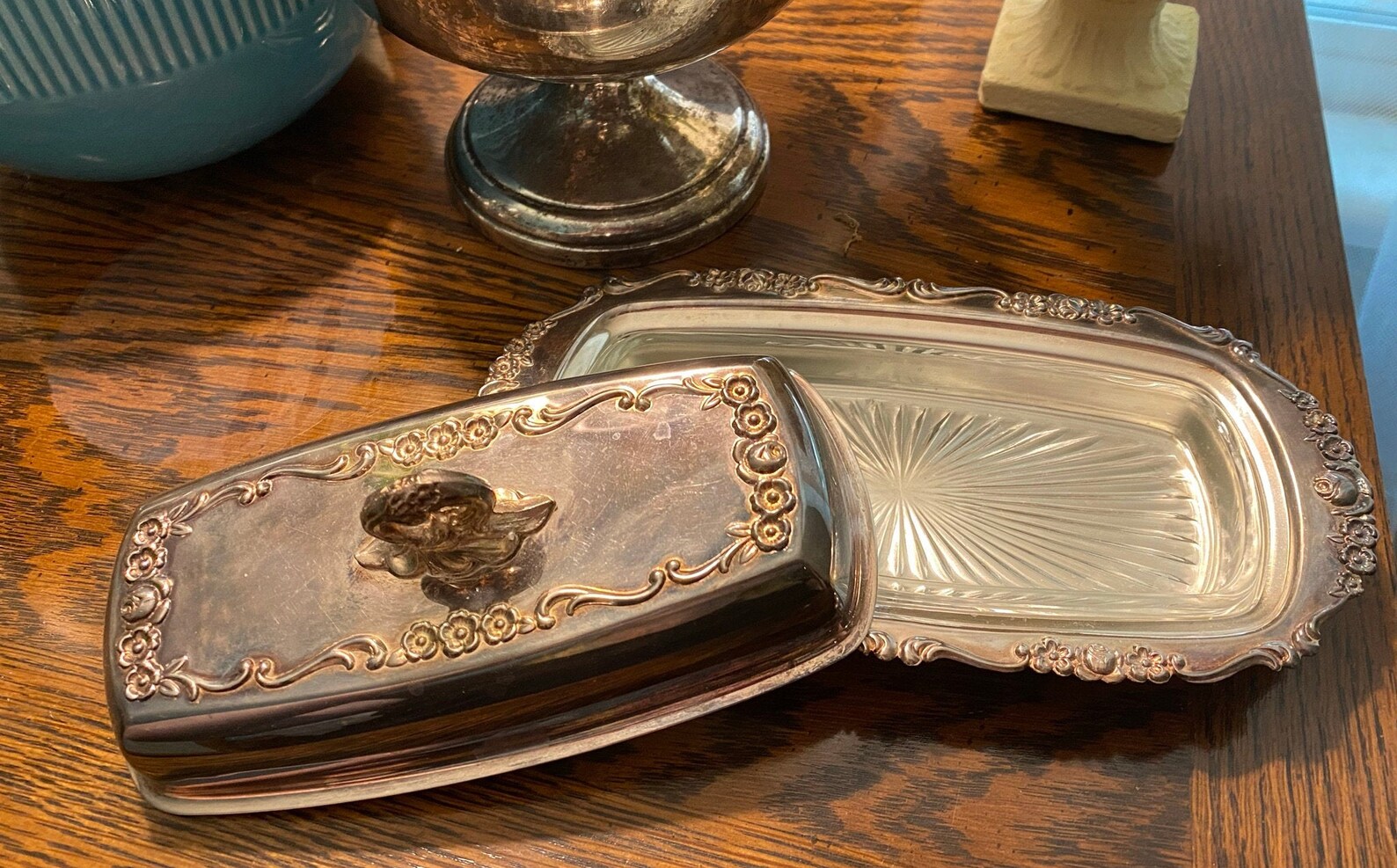 Guildcraft Silversmith's Silverplate Butter Dish With Glass Insert - Etsy