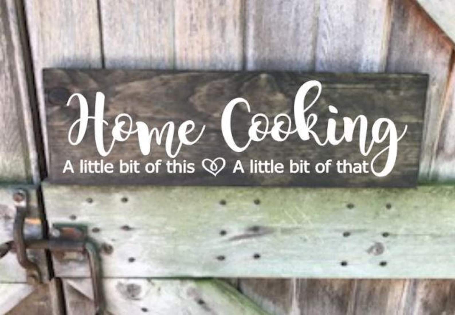 Home Cooking Sign Home Cooking Wood Sign Home Cooking A - Etsy