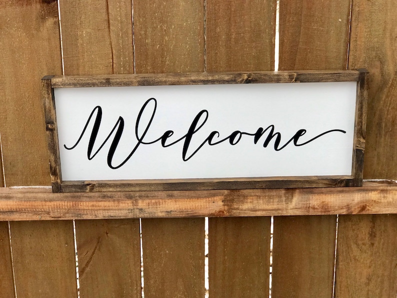 Welcome Sign, Welcome, Wood Welcome Sign, Horizontal Welcome Sign, Home ...