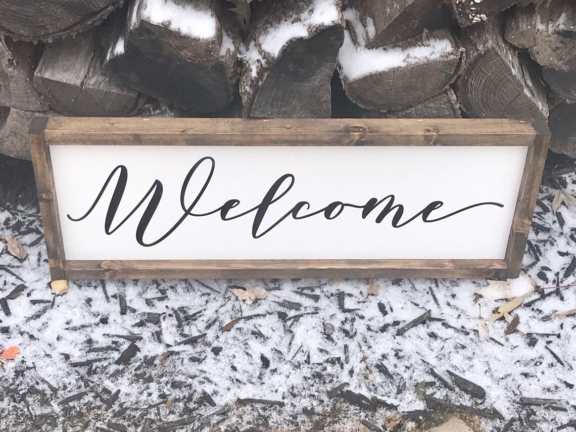 Welcome Sign Welcome Wood Welcome Sign Horizontal Welcome | Etsy