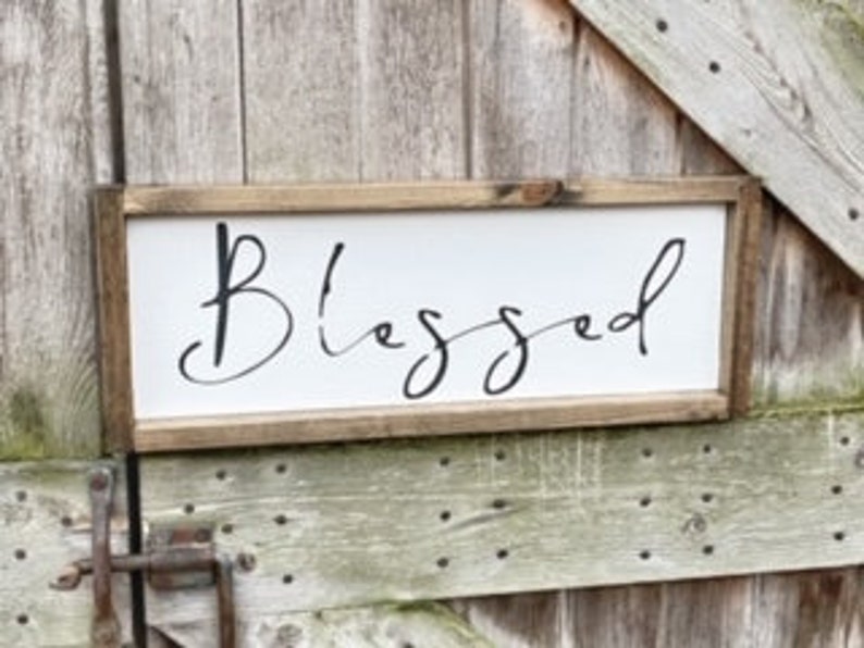 Blessed, Blessed Sign, Blessed Wood Sign, Framed Blessed Sign, Blessed ...