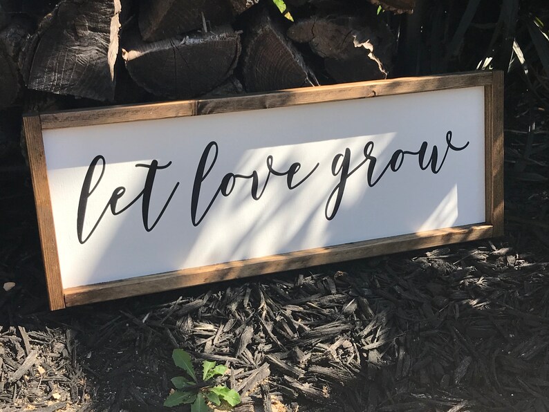 Let Love Grow, Let Love Grow Sign, Bedroom Sign, Bedroom Decor, Bedroom ...