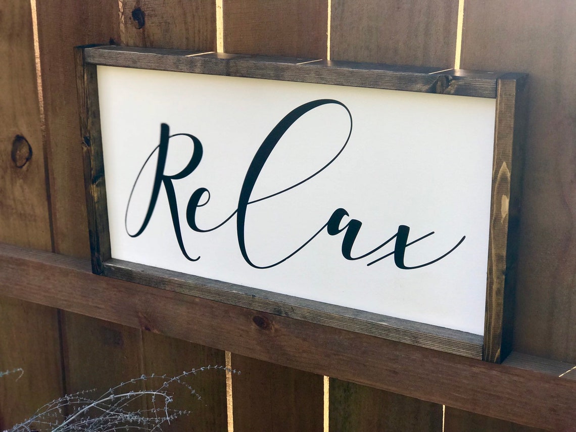 Relax Sign Relax Sign for Bathroom Relax Relax Wall Art | Etsy